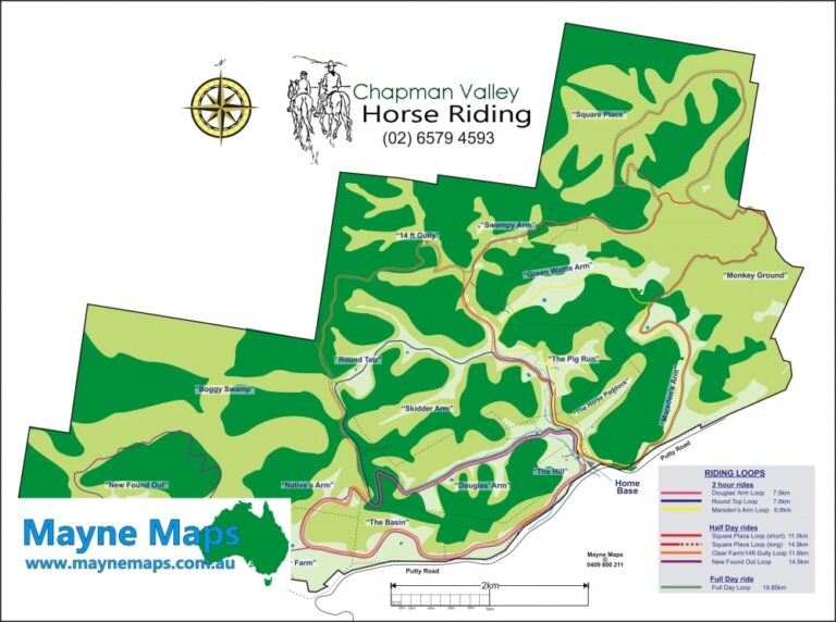 Horse Riding Map - Mayne Maps