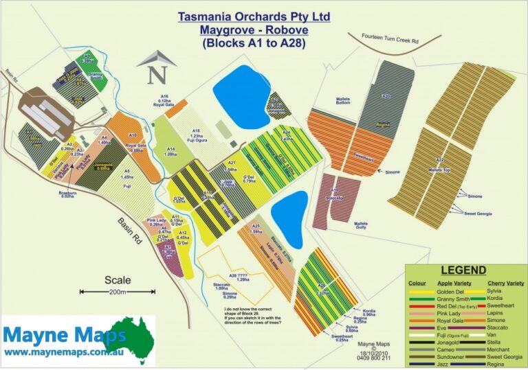 Another Tasmania Apple Orchard Map - Mayne Maps